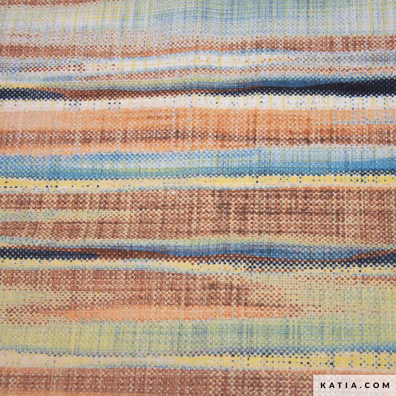 Striped print recycled canvas fabric - | Katia.com