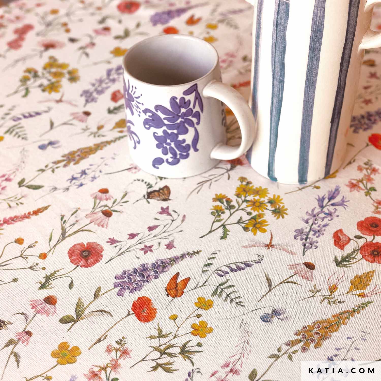 Summer Time Print Recycled Canvas Fabric - | Katia.com