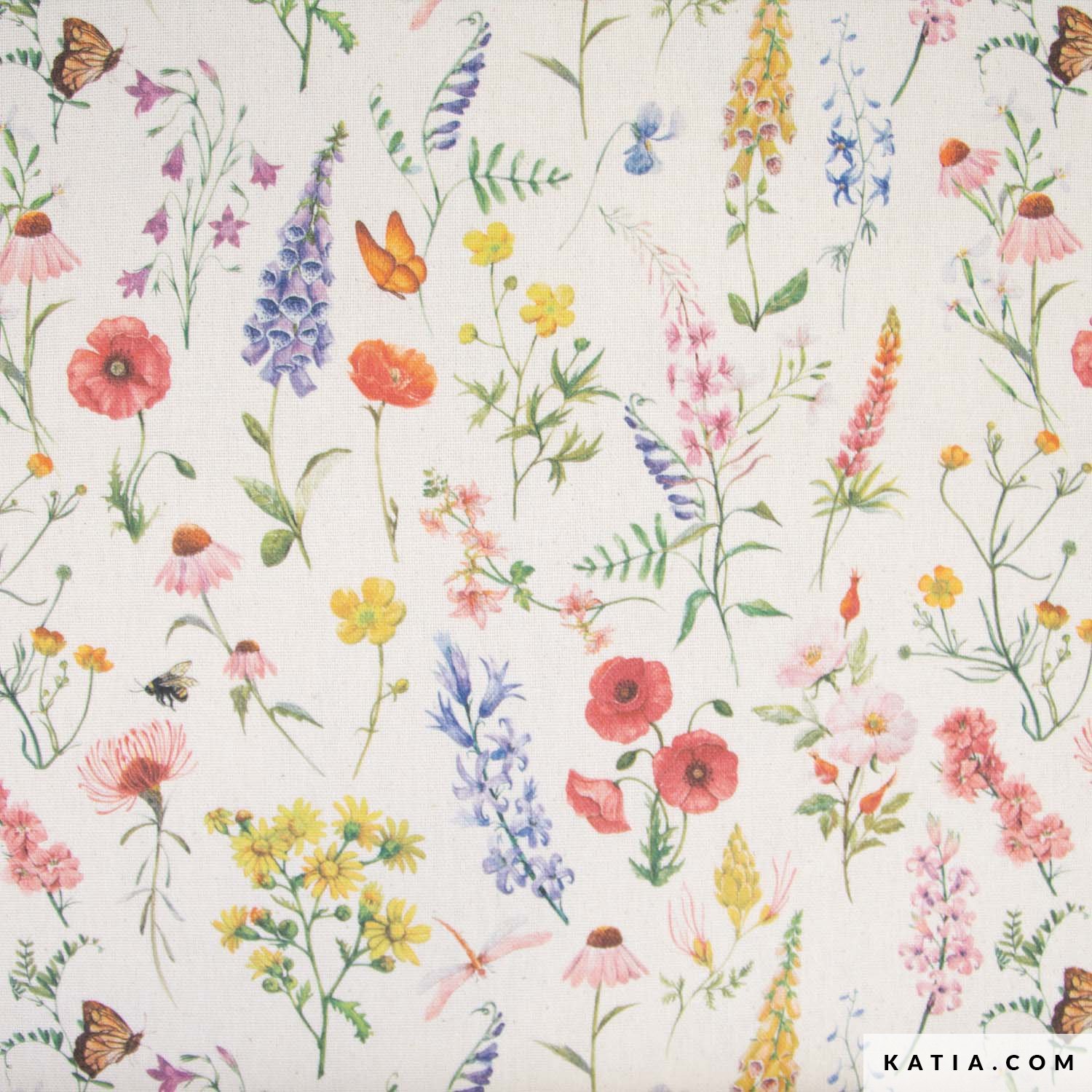 Summer Time Print Recycled Canvas Fabric - | Katia.com