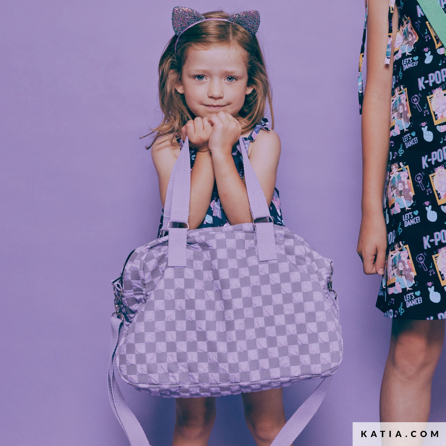 Lilac Bubble Chess Board Fabric - Spring / Summer | Katia.com