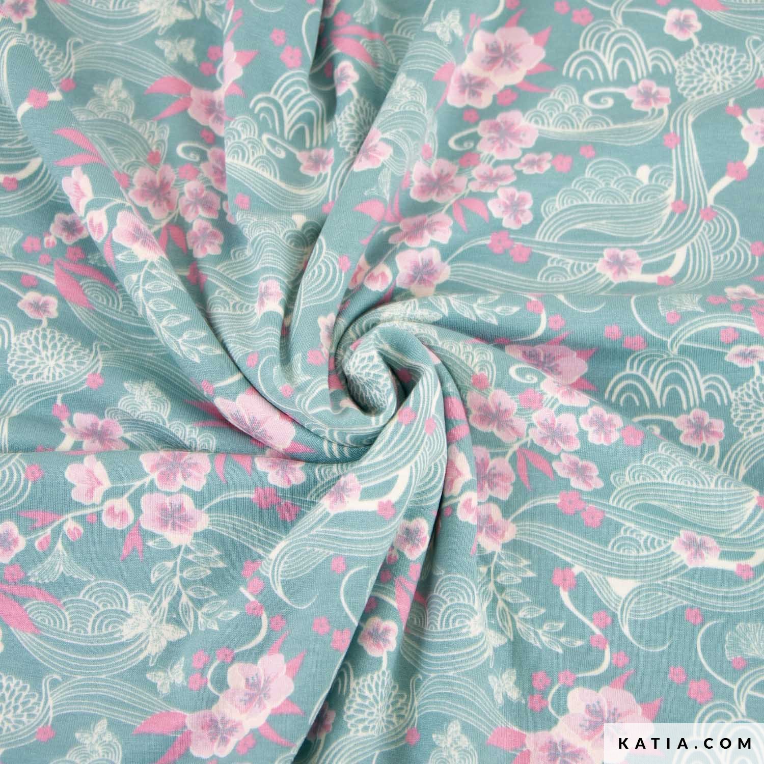 Tela de punto de viscosa Sakura Butterfly - Primavera / Verano | Katia.com