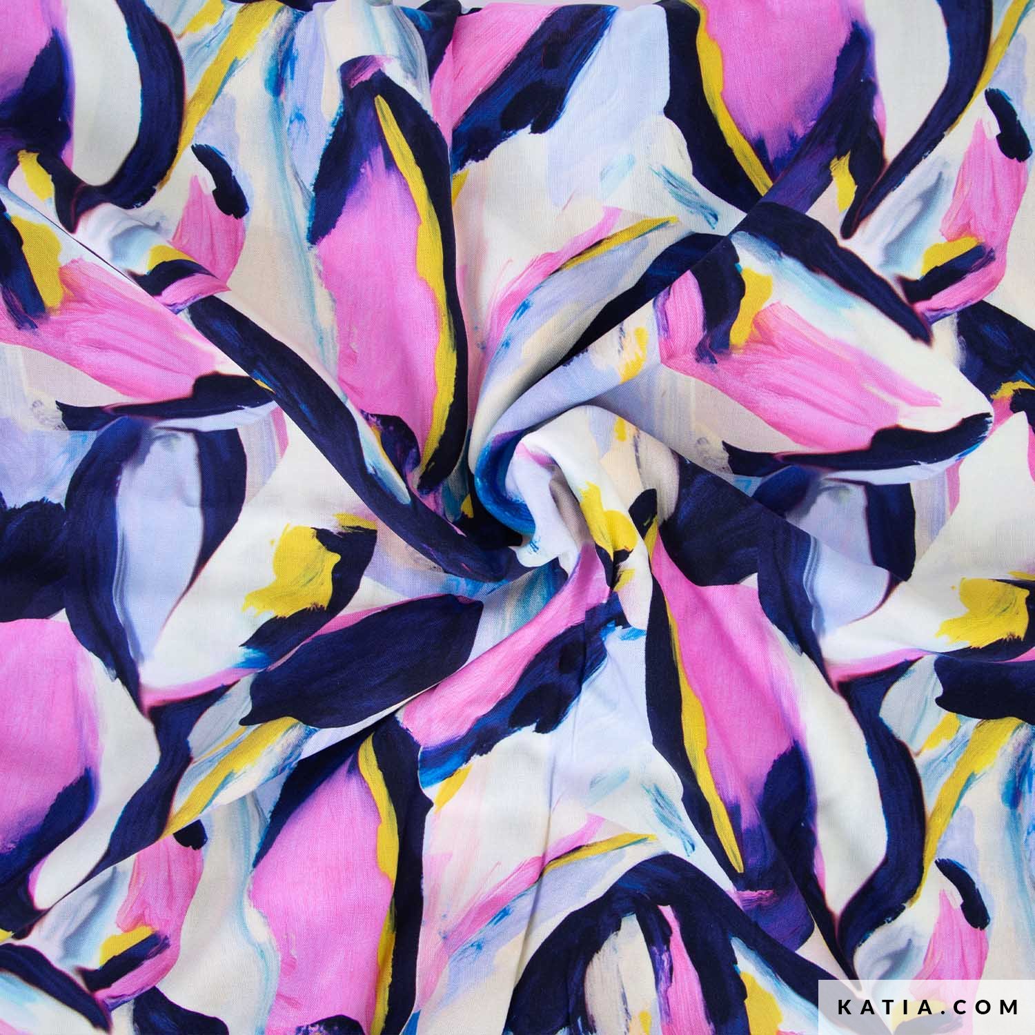 Lilac Butterfly Challis Rayon viscose fabric - Spring / Summer | Katia.com