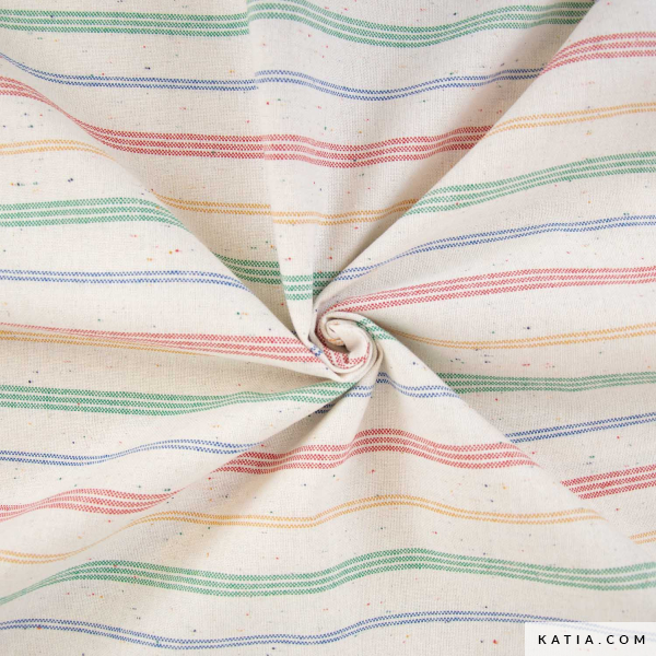Multiple Tweed Stripes Recycled Canvas Fabric - | Katia.com