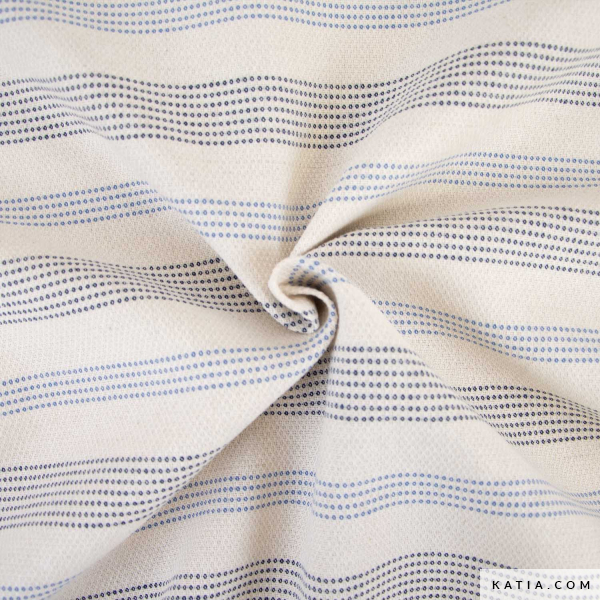 Striped Linen and Recycled Cotton Canvas Fabric - Spring / Summer ...