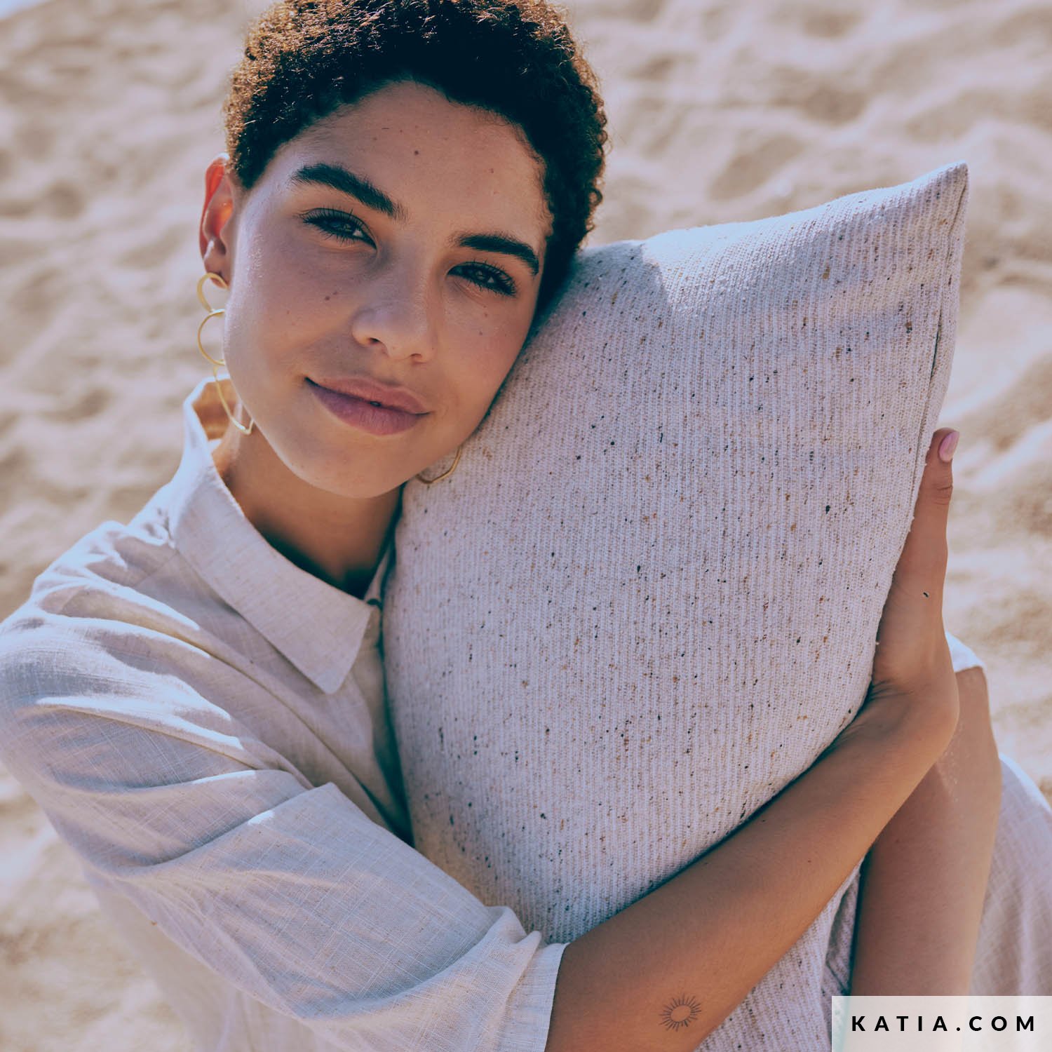 Off-white Tweed-effect Recycled Canvas Fabric - Spring / Summer | Katia.com