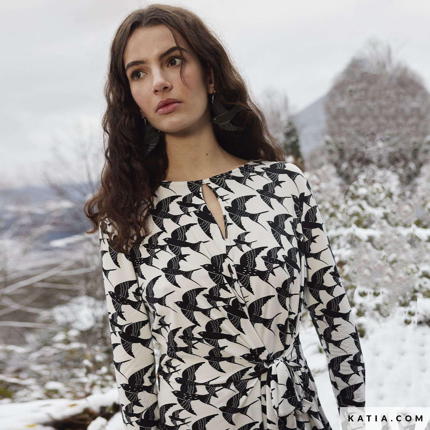 Viscose Tricot Flying Dreams B&W - Herfst / Winter | Katia.com