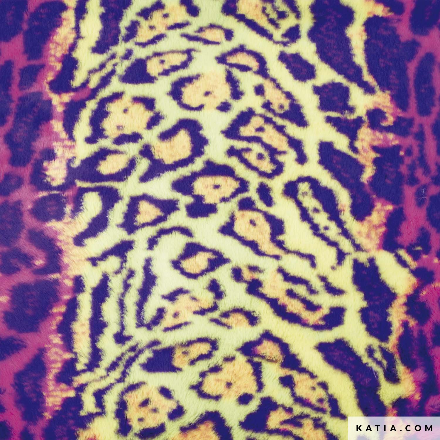 Neon animal print faux fur fabric - Autumn / Winter | Katia.com