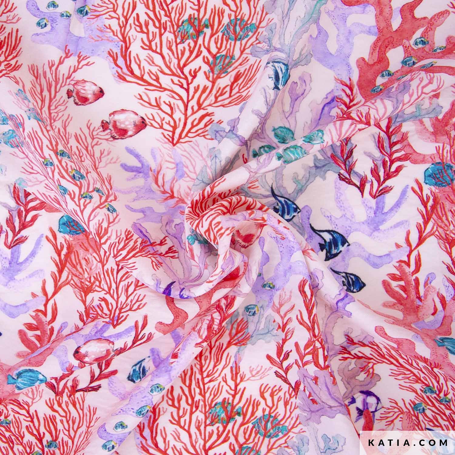 Red Seabed rayon fabric - Spring / Summer | Katia.com
