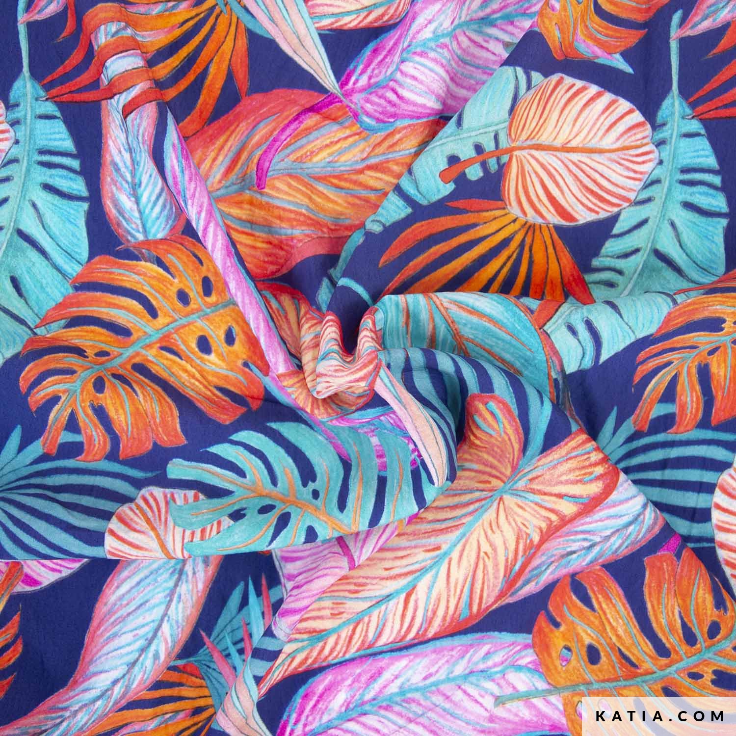 Tortoise Leaves rayon fabric - Spring / Summer | Katia.com