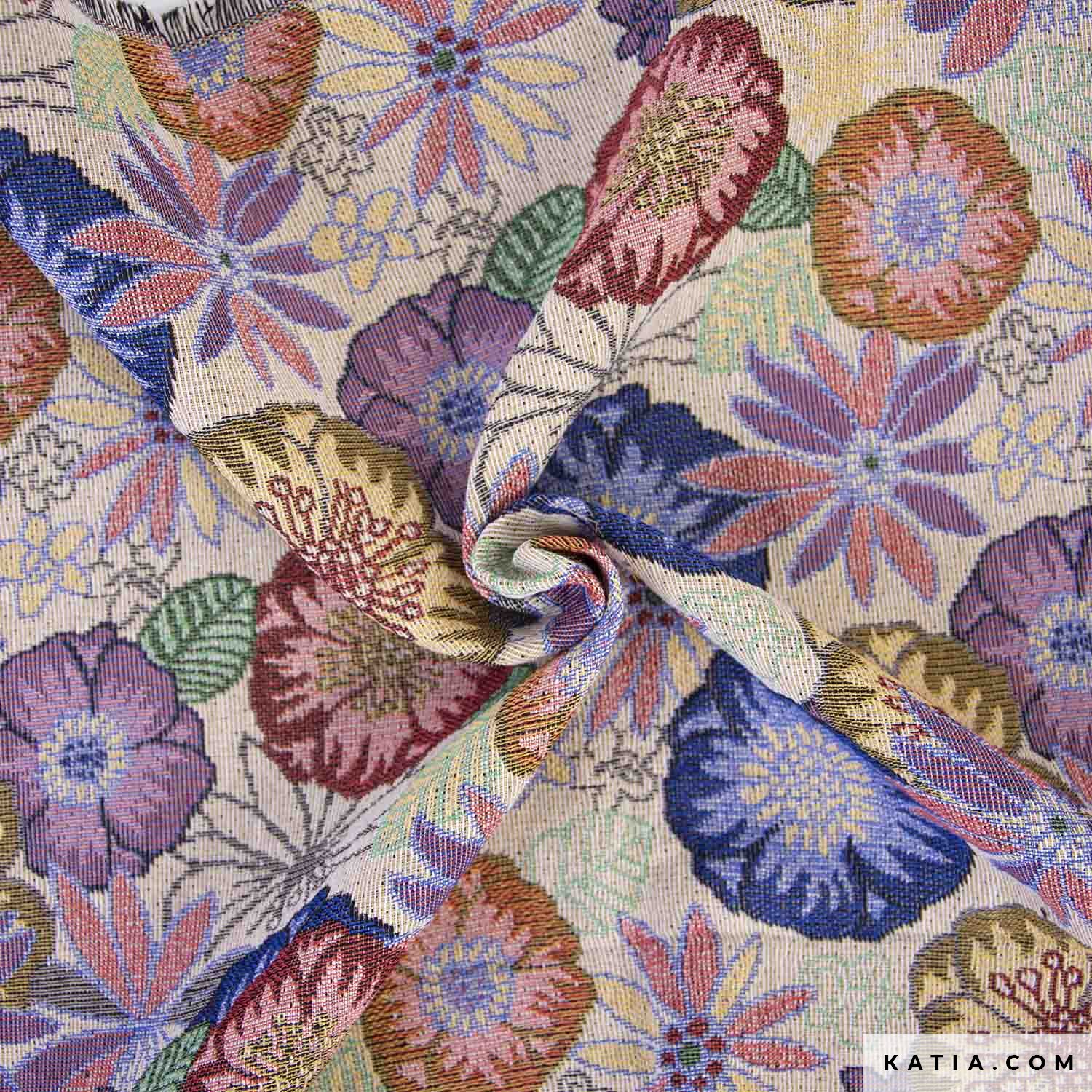 Ethnic floral print jacquard fabric - Spring / Summer | Katia.com