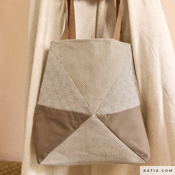 Tela de algodón y lino en color crudo con relieve - | Katia.com