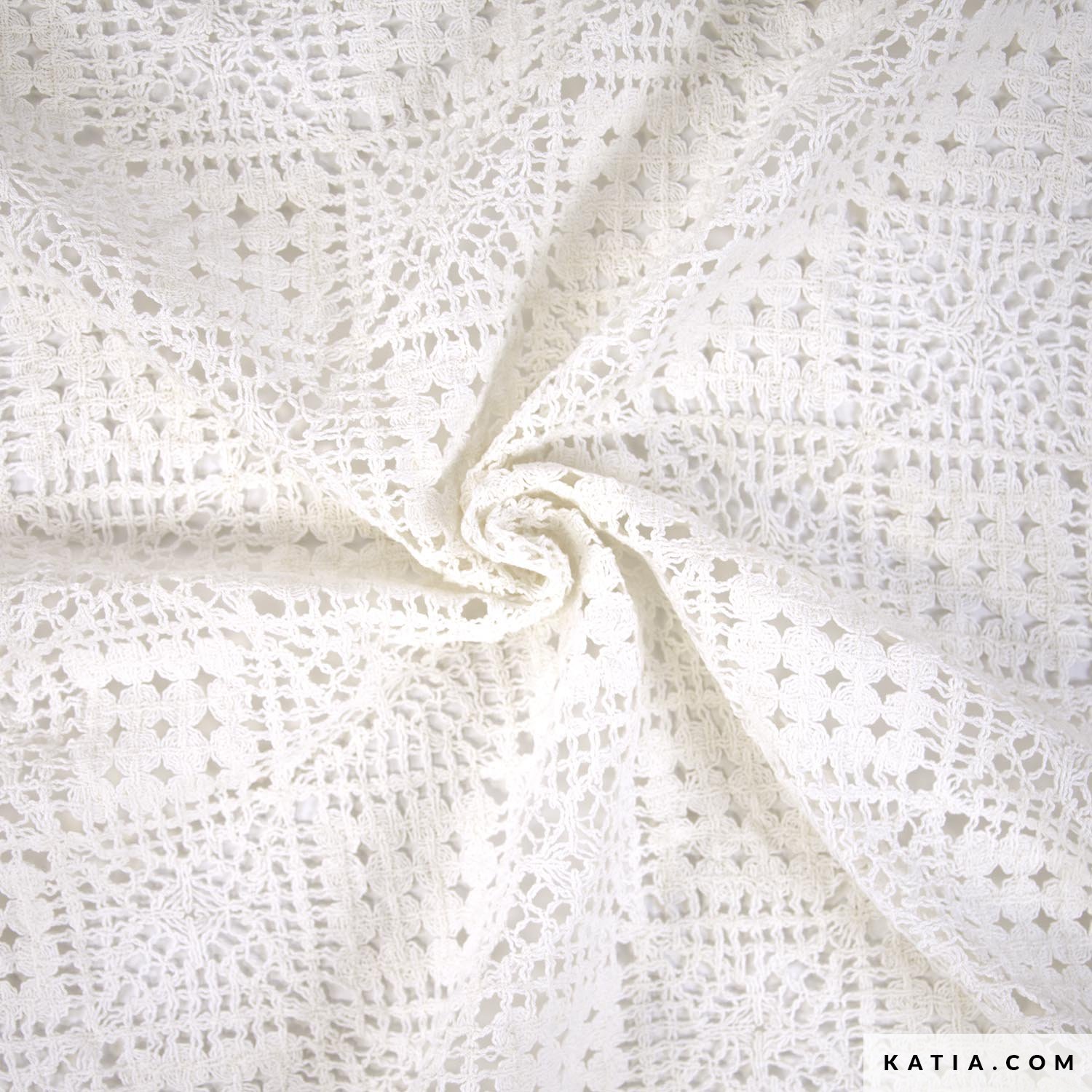 Tela de encaje Crochet con diseño cuadrado - Primavera / Verano | Katia.com