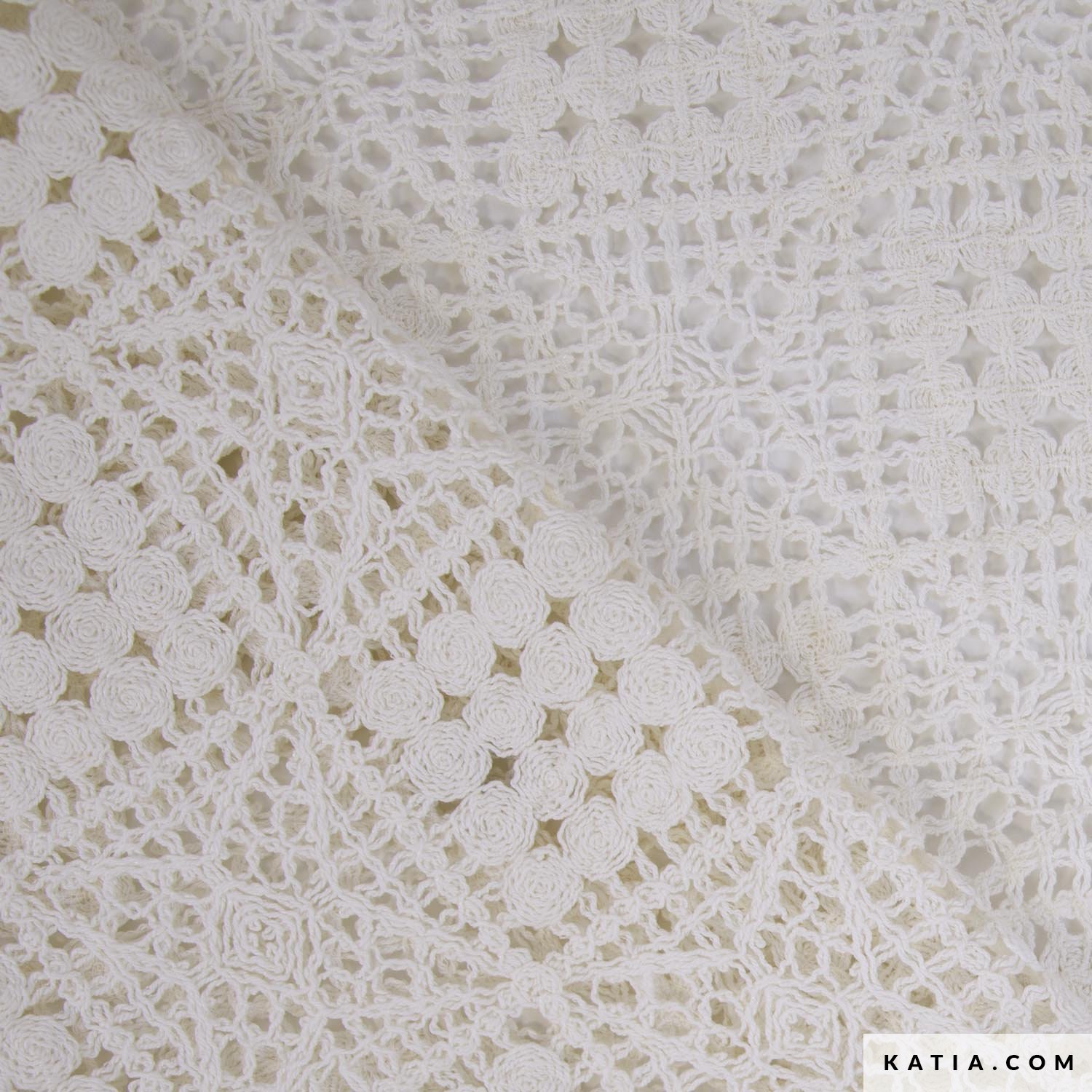 Tela de encaje Crochet con diseño cuadrado - Primavera / Verano | Katia.com
