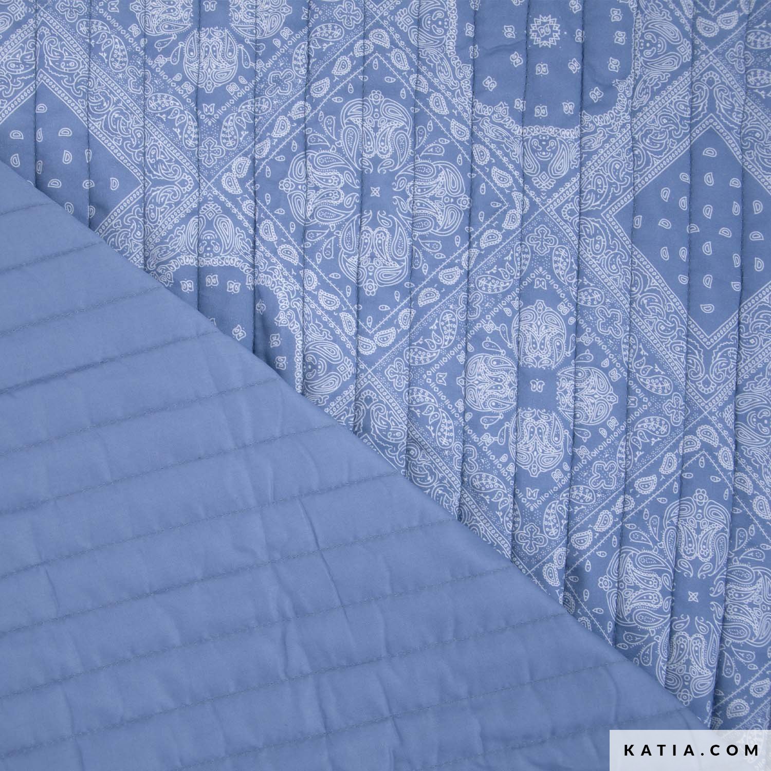Denim Blue Paisley print quilted fabric - Spring / Summer | Katia.com